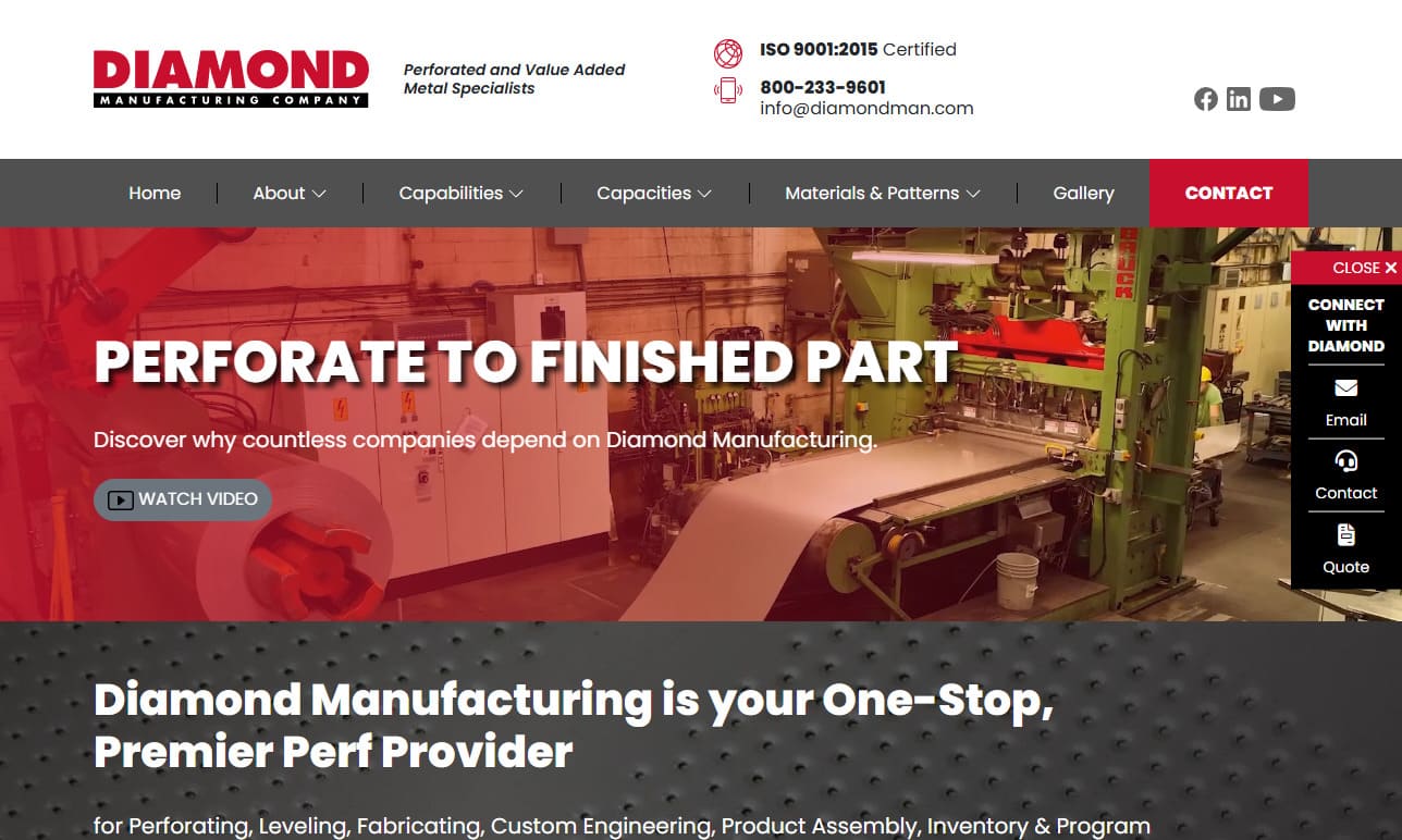 Diamond Manufacturing Company | Perforated Metal